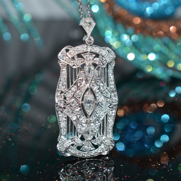 Diamond pendant with platinum chain store
