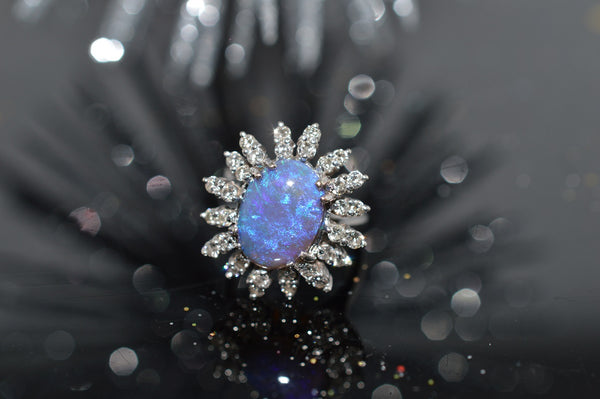 14K Black Opal And Diamond Ring - Howard's DC